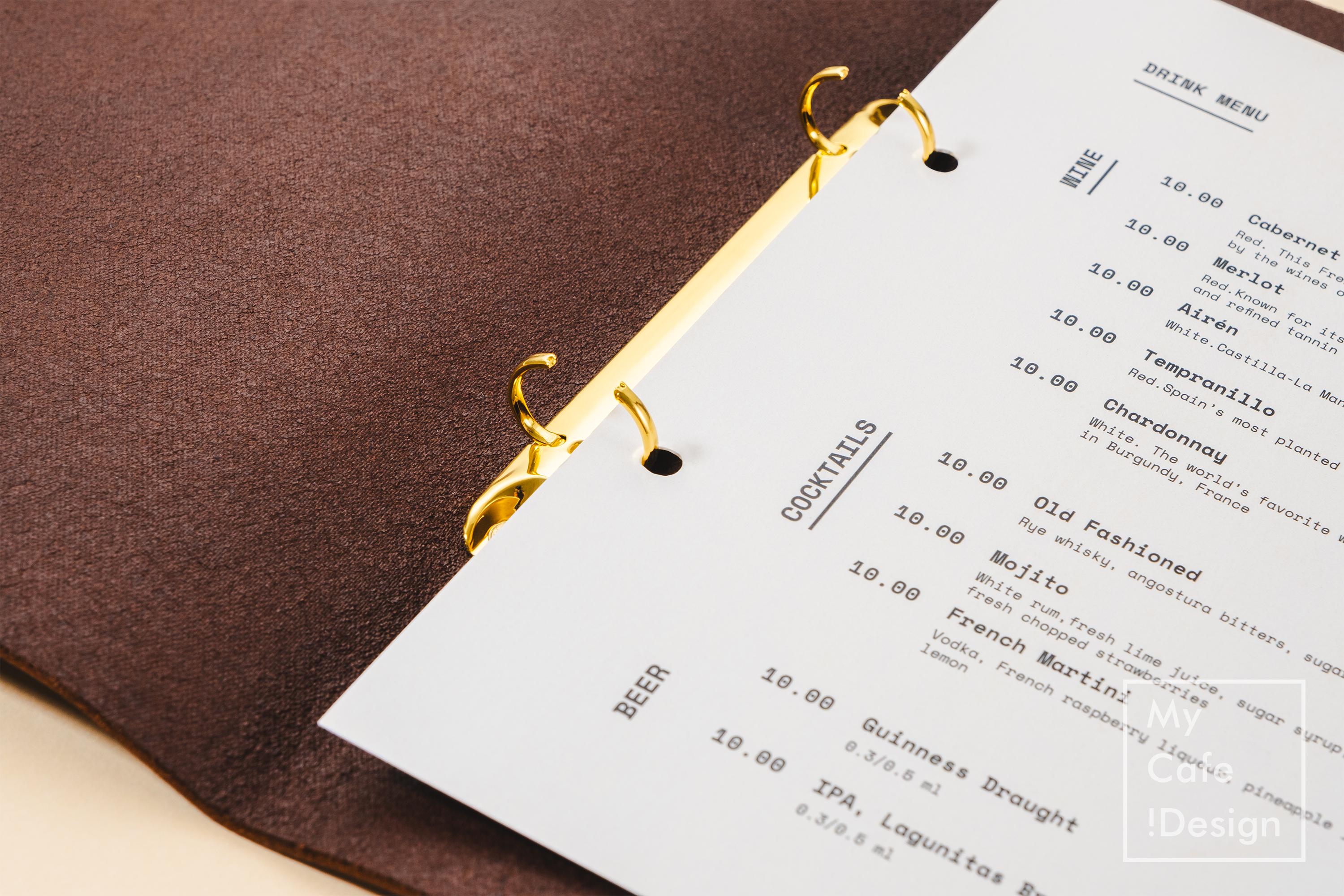 Custom Leather Menu Cover: Personalized Restaurant Menu Folder, Wine ...