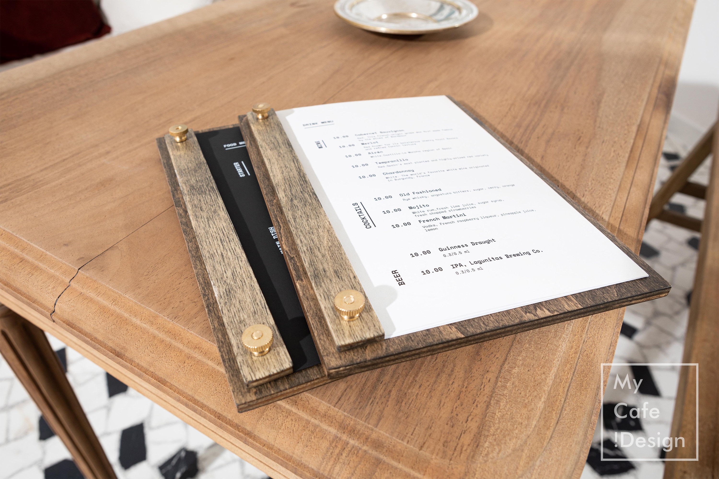 Wood Menu Holder Wooden Menu Cover Menu Clipboard Wedding Clip Board ...