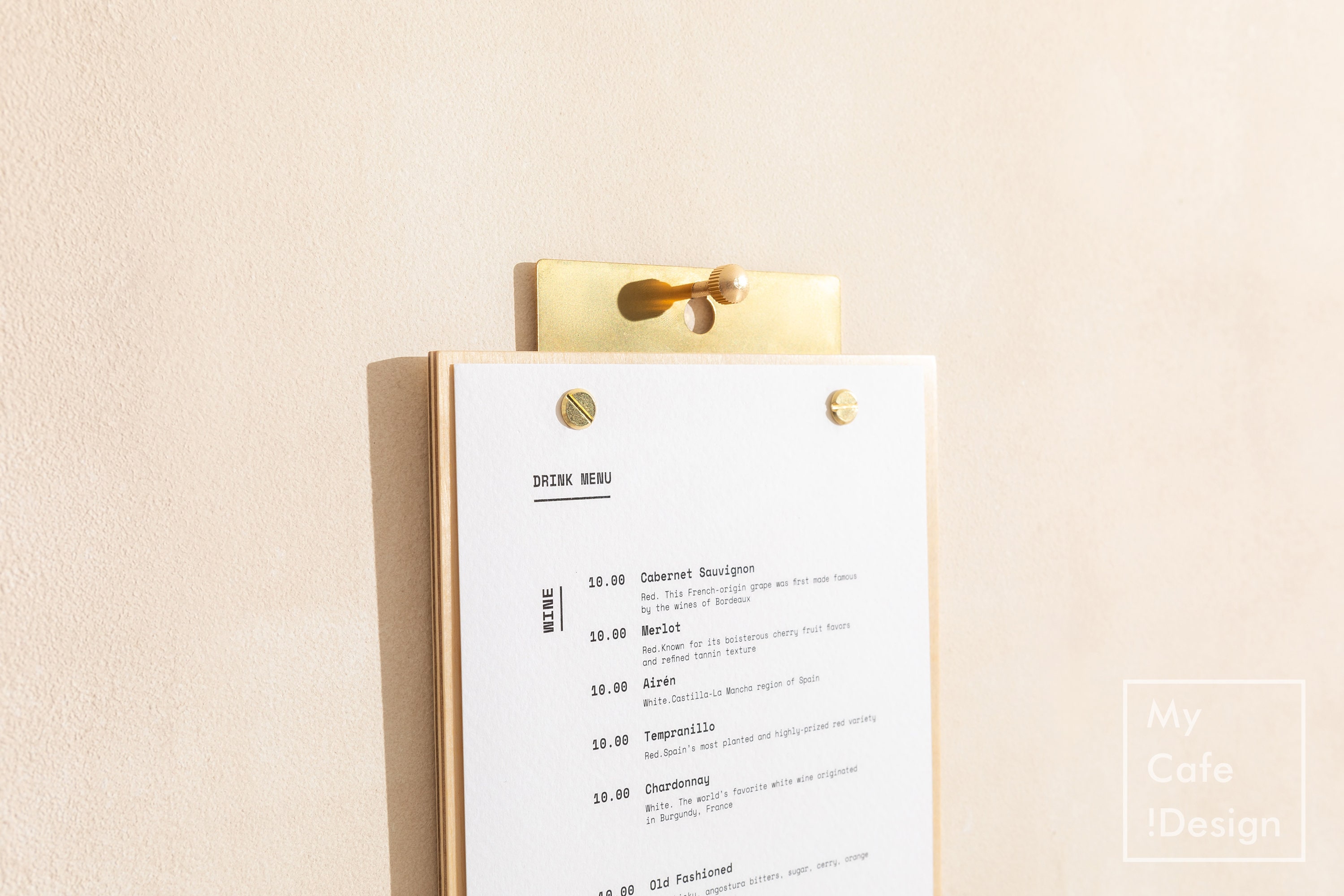 Menu Holder With Brass Wall Mount for Restaurant With Hanging Option ...