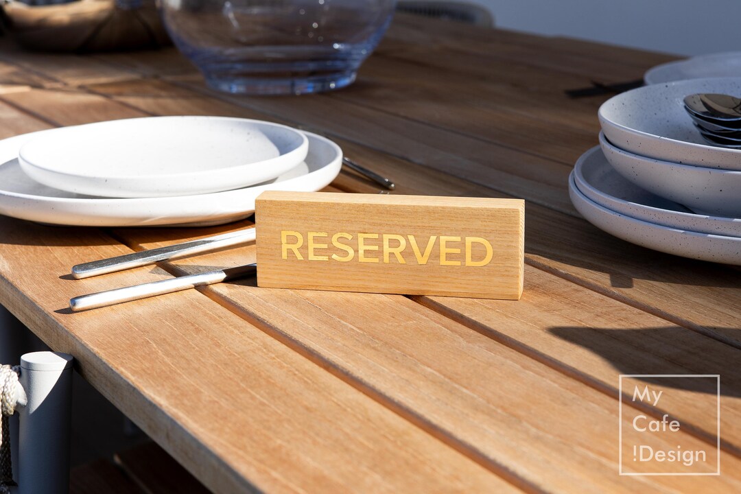 Wood Reserved Table Sign for Restaurants, Cafes & Bars – Custom ...