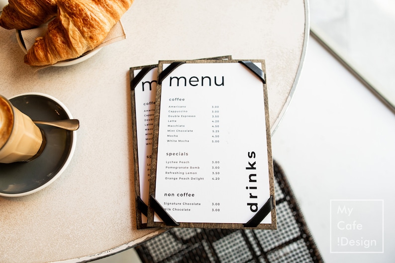 Wooden Menu Holders With Leather Corners for Restaurant, Custom Menu ...
