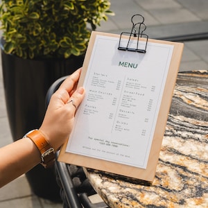 Wood Table Top Display Stand, Table Tent, Menu Holder for Restaurant ...