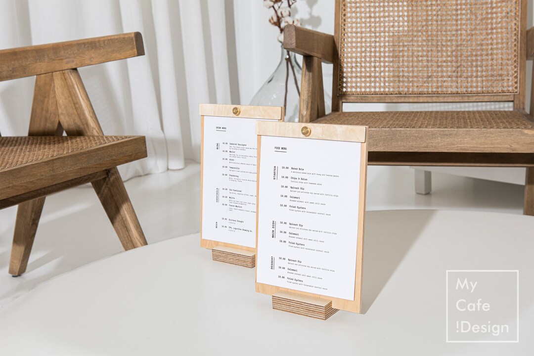 Wooden Menu Holder Stand, Table Menu Wedding Sign, Table Top Menu Board ...