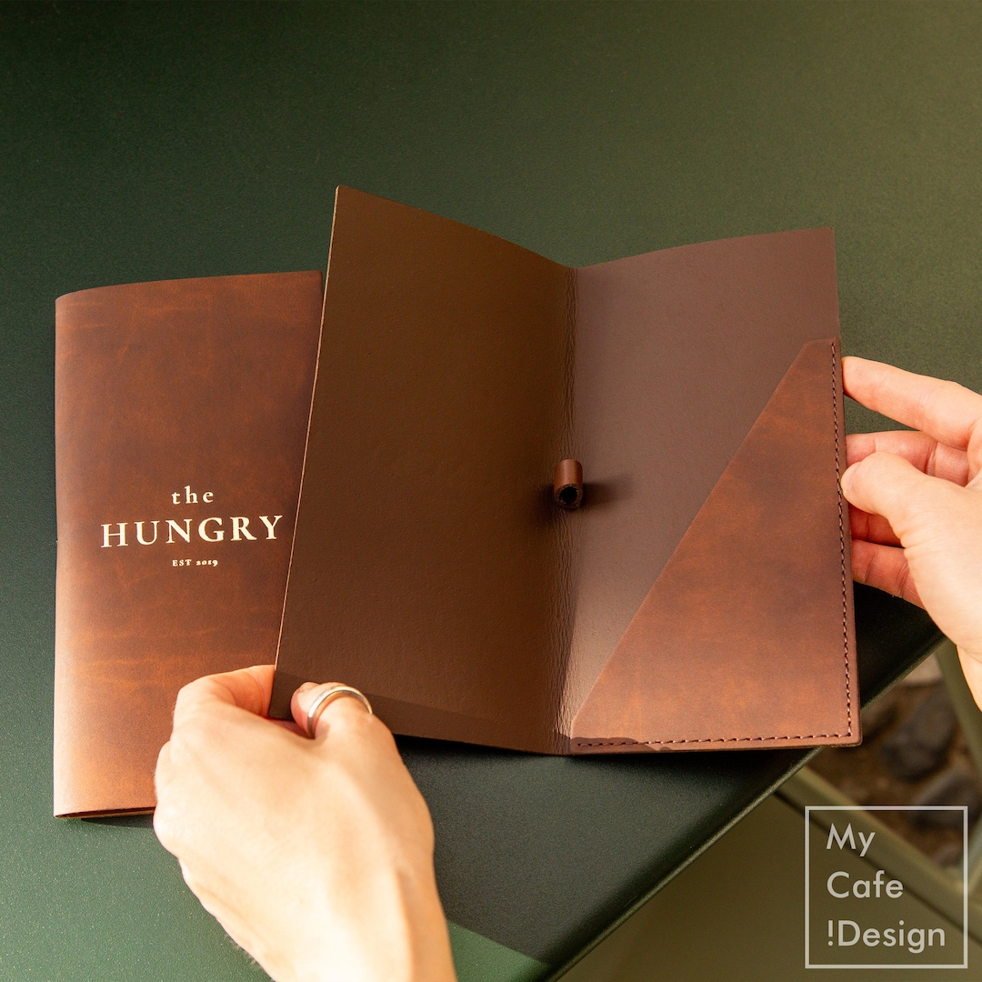 Check Presenters for Restaurant, Custom Recycled Leather Guest Check ...