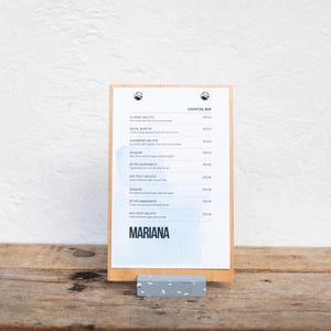 Custom Wood Table Top Display Stand, Menu Holder Stand, Sign Holder ...