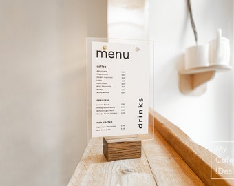 Wooden Table Top Display Menu Holder, Acrylic Sign Holder, Table Tent ...