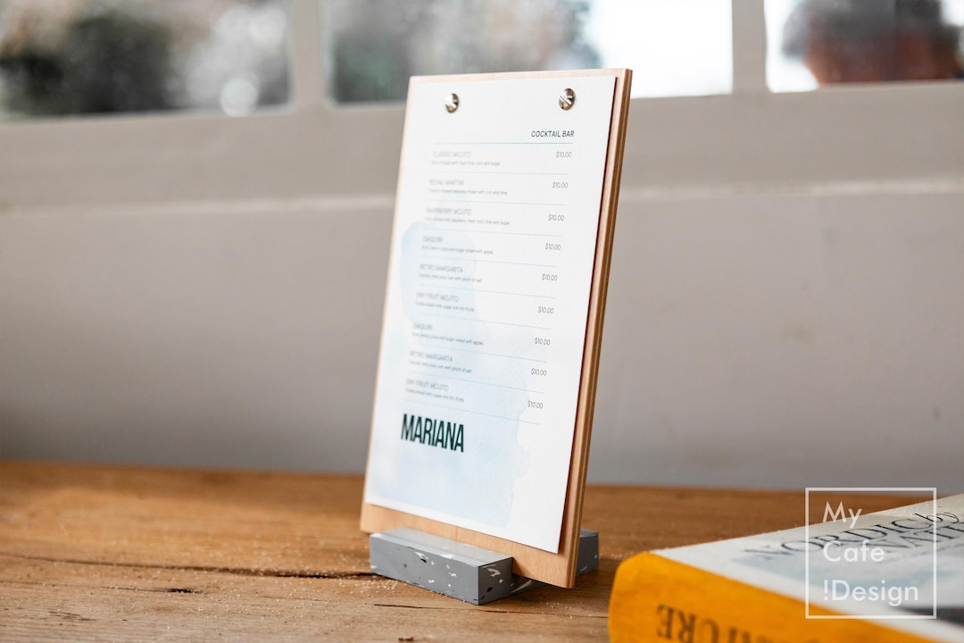 Custom Wood Table Top Display Stand, Menu Holder Stand, Sign Holder ...