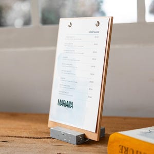 Custom Wood Table Top Display Stand, Menu Holder Stand, Sign Holder ...