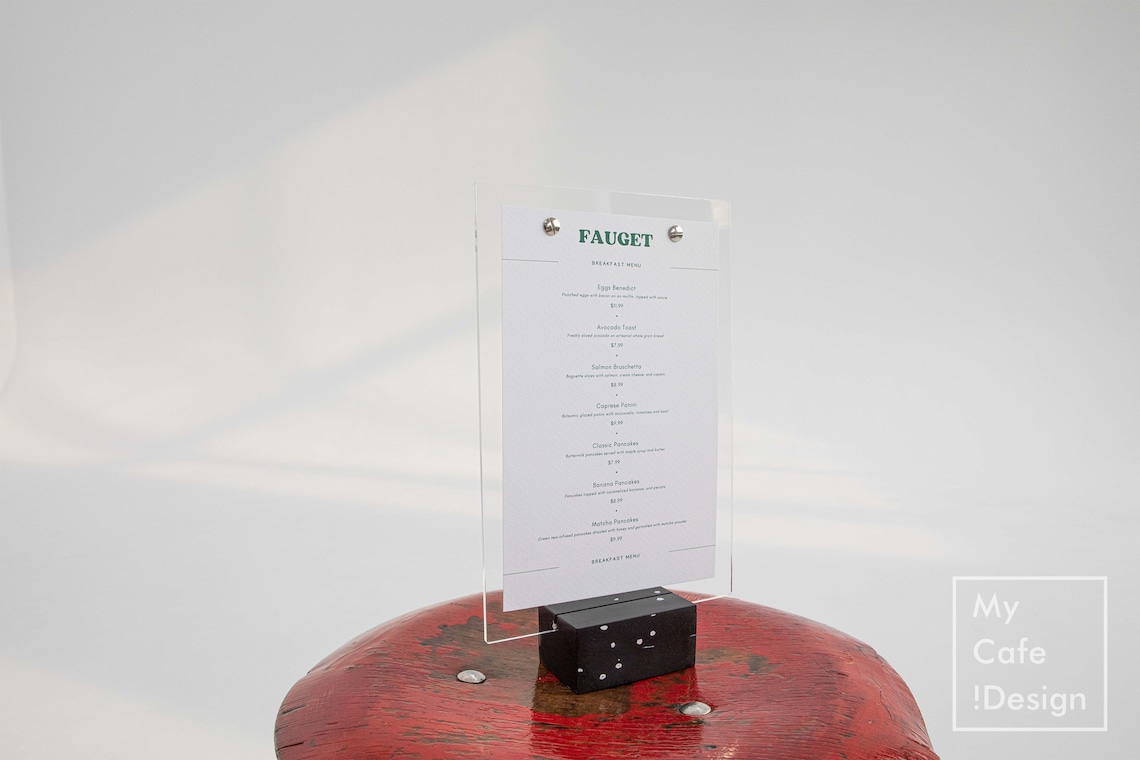 Acrylic Sign Holder, Terrazzo Table Tent, Transparent Table Menu ...