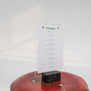 Acrylic Sign Holder, Terrazzo Table Tent, Transparent Table Menu ...