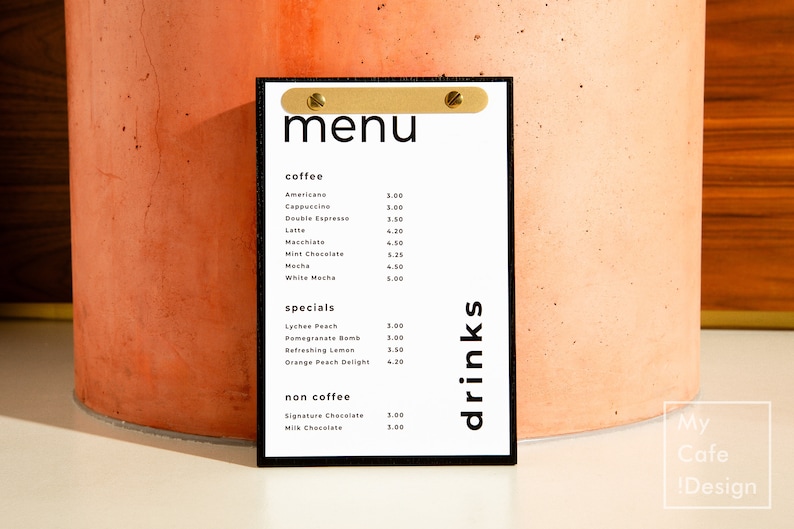 Wood Menu Holder, Personalized Menu Board, Custom Restaurant Menu, Cafe ...