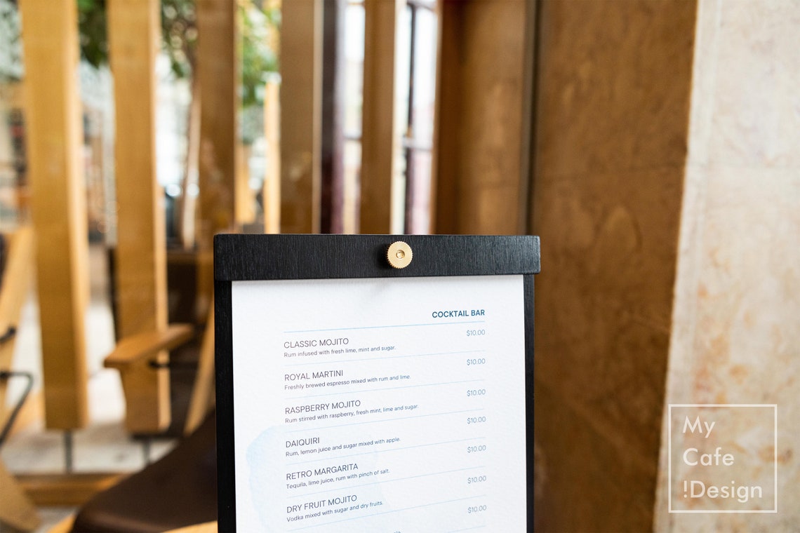 Wooden Table Tent, Menu Holder, Wood Clipboard, Table Stand Menu ...