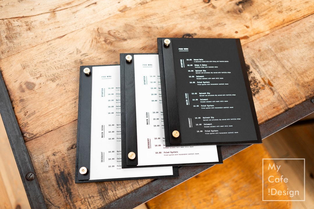 Custom Wooden Menu Holder: Personalized Tabletop Display for Restaurant ...