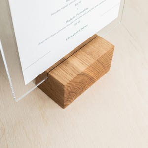 Wooden Table Top Display Menu Holder, Acrylic Sign Holder, Table Tent ...