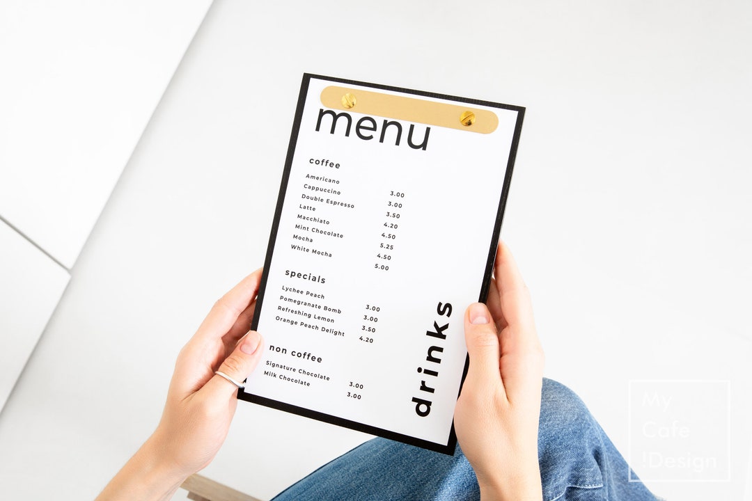 Wood Menu Holder, Personalized Menu Board, Custom Restaurant Menu, Cafe ...