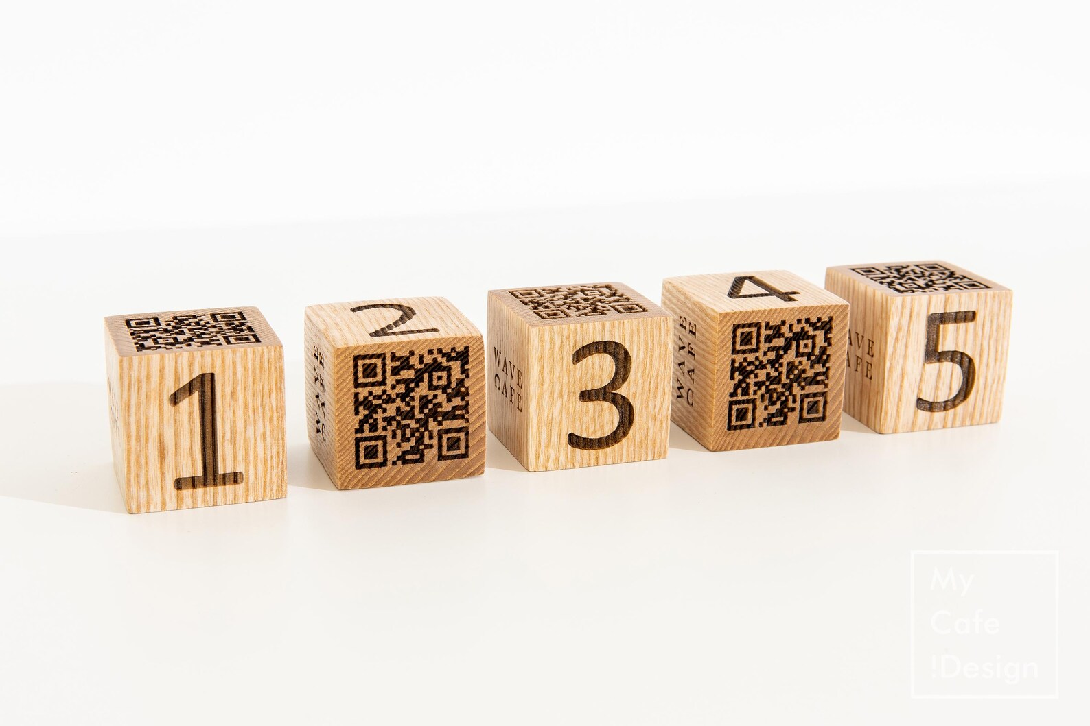 Custom Ash Wood QR Code Table Sign: Restaurant Table Number, Set of 10 ...