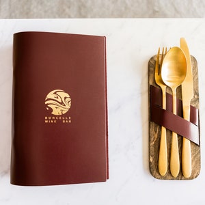 Leather Binderview Menu Holder, Custom Menu Cover, Personalized Menu ...