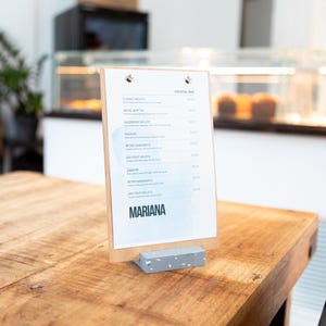 Custom Wood Table Top Display Stand, Menu Holder Stand, Sign Holder ...