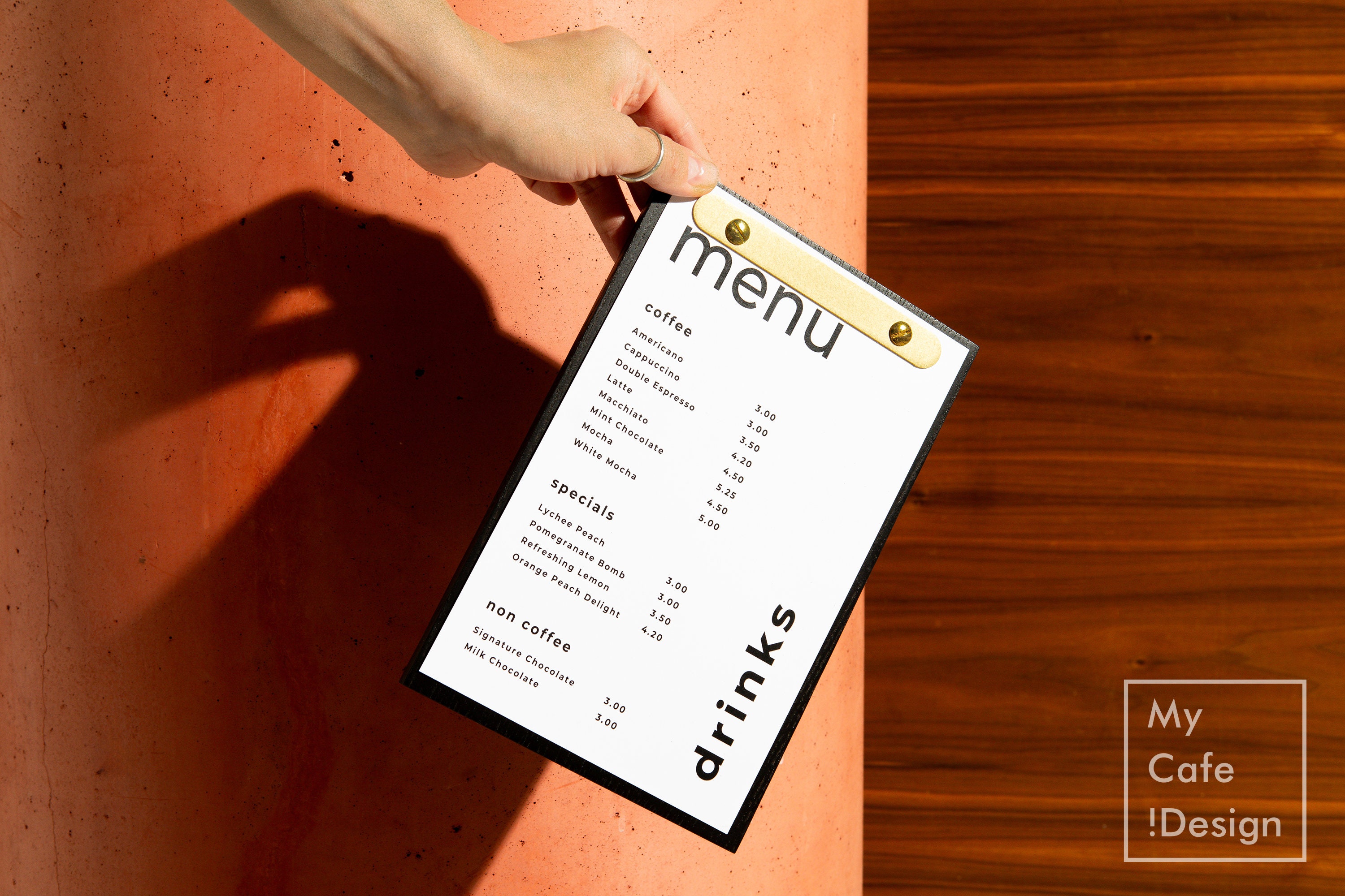 Wood Menu Holder, Personalized Menu Board, Custom Restaurant Menu, Cafe ...