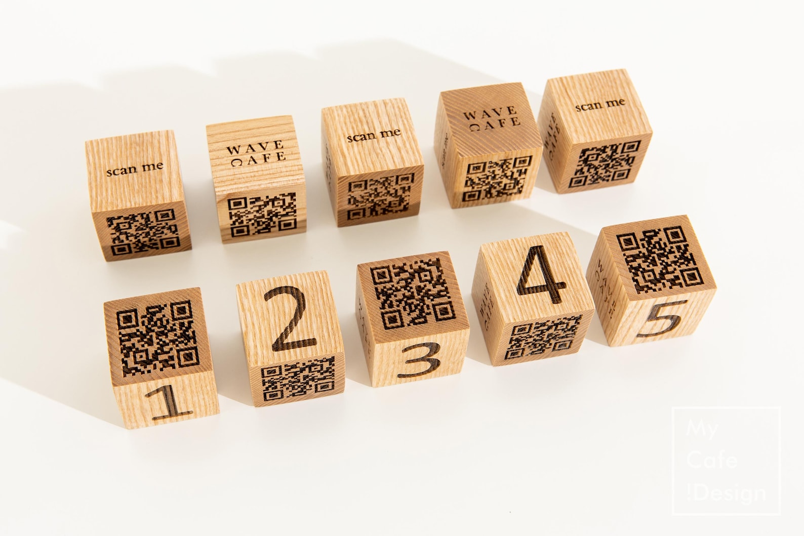 Custom Ash Wood QR Code Table Sign: Restaurant Table Number, Set of 10 ...