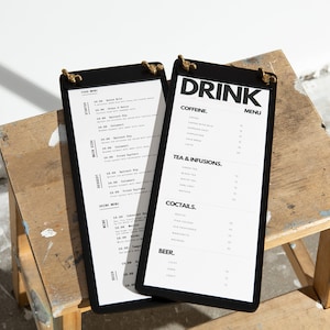 Wooden Menu Board for Restaurant, Cafe or Bar, Custom Menu Holder A5 ...