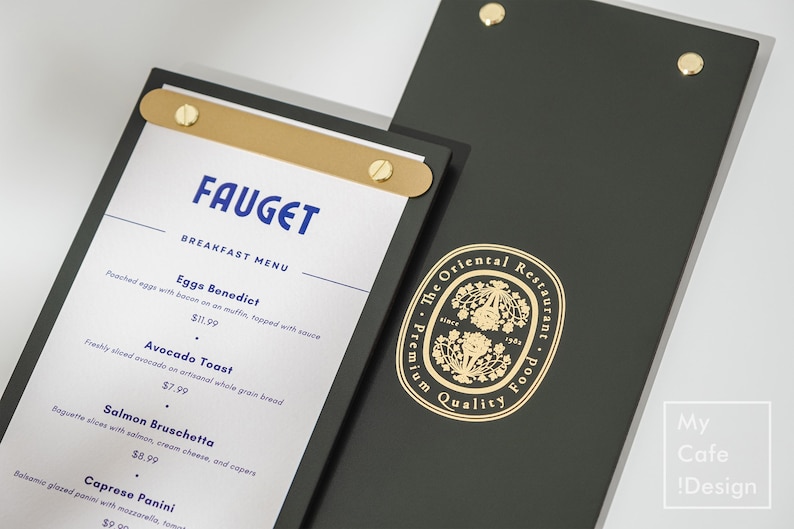 Leather Menu Holder: Custom Clipboard Menu for Restaurant, Cafe & Hotel ...