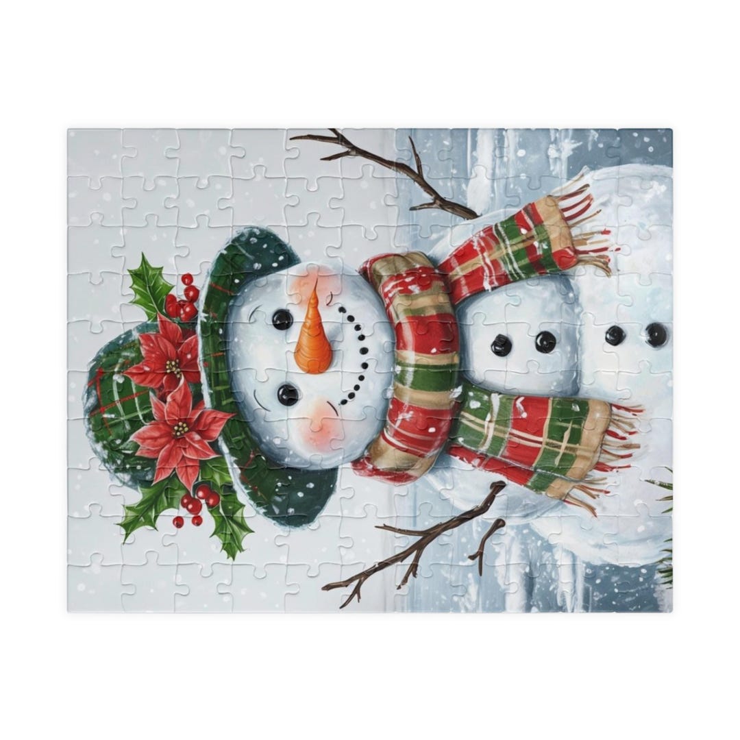 Snowman Puzzle 110 Pieces - Etsy