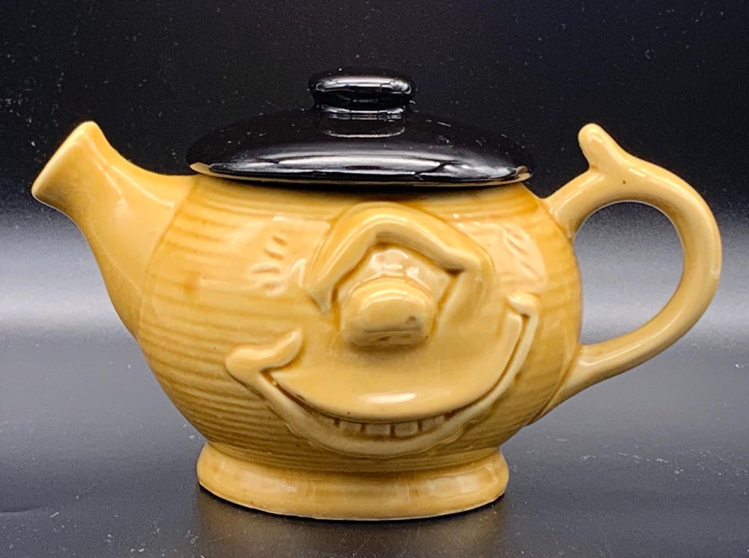 Vintage Collectable Studio Art Pottery Pretty Ugly Face Teapot Glazed ...