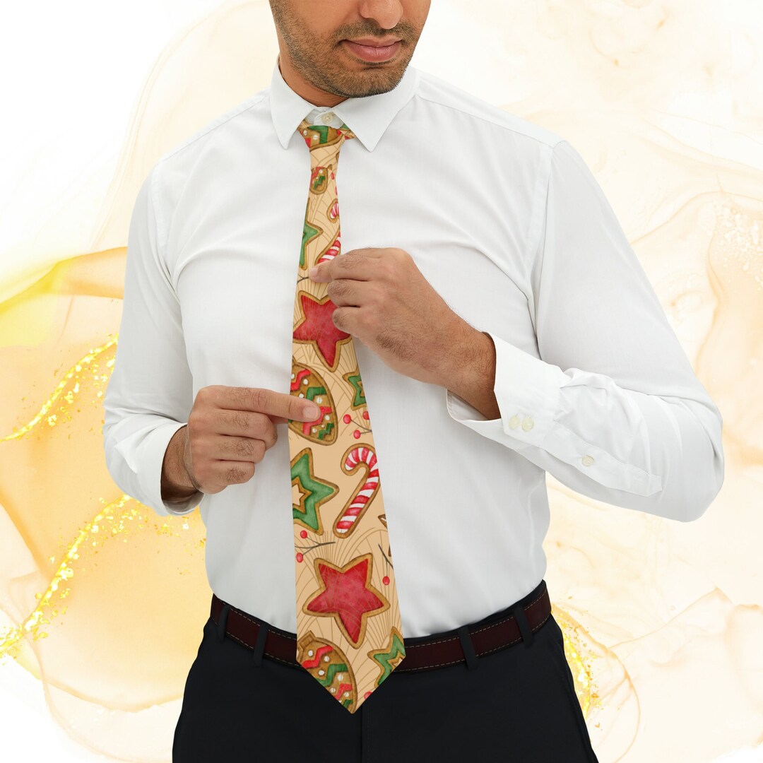 Unique, Colorful, Christmas Theme Necktie. Beautiful Christmas Gift for ...