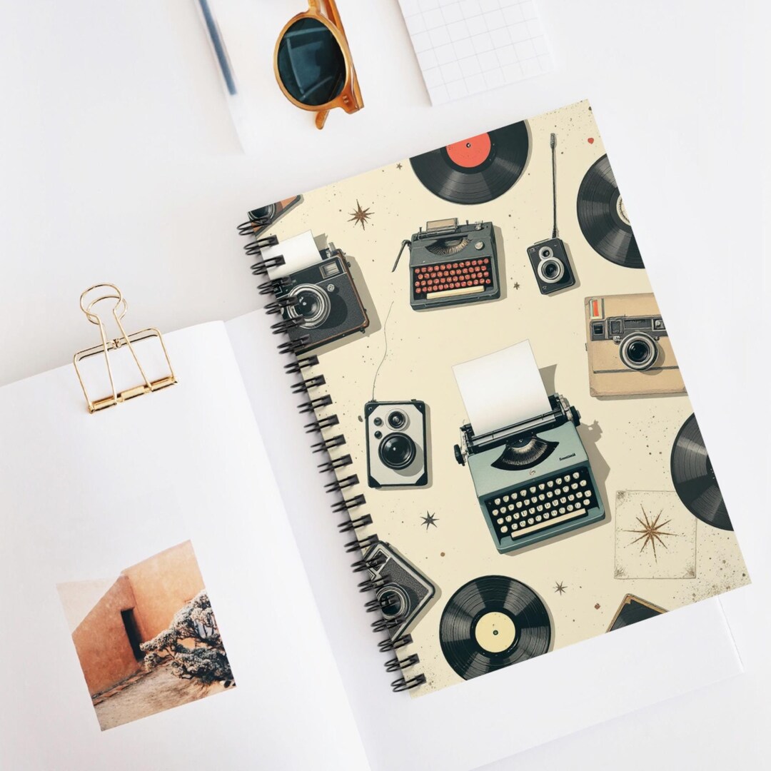 Retro Vinyl Records Spiral Notebook - Vintage Music Lover Journal for ...