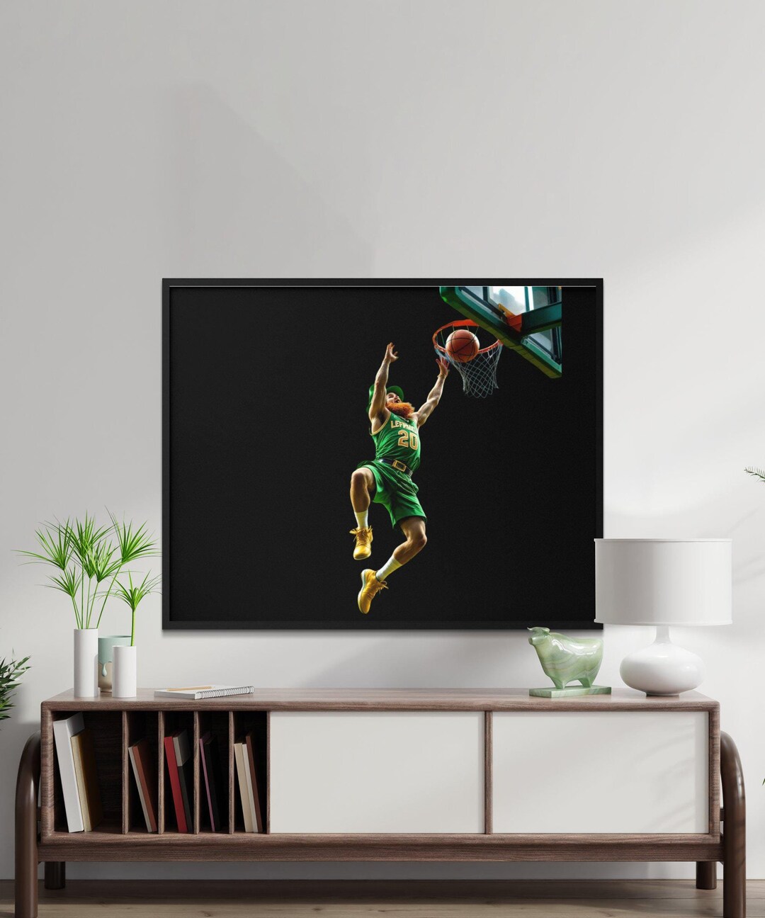Basketball Player Action Digital Artwork, Basketball Dunk Digital ...