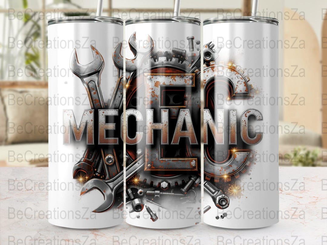 Mechanic Digital Tumbler Wraps Downloadable Design Industrial Tools Art ...