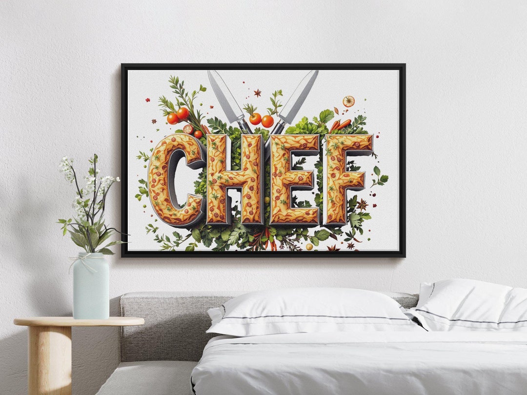Pizza Chef Wall Art, Kitchen Decor Digital Download, Culinary Artwork ...