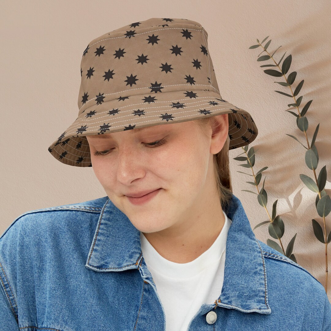 Unique, Brown and Black Patterned Bucket Hat AOP. Great Christmas or ...