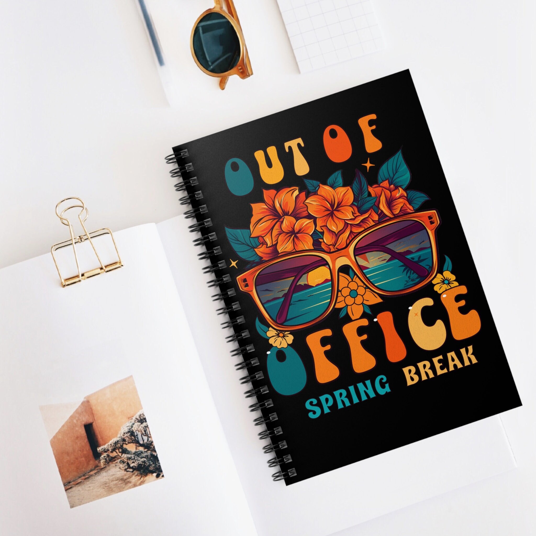 Unique, Colorful, Floral, Out of Office Spring Break Theme, Spiral ...
