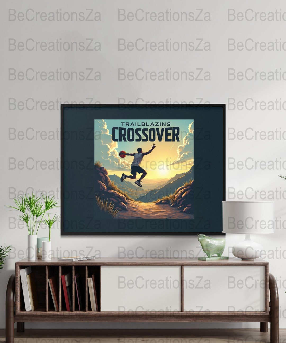 Trailblazing Crossover Digital Art Print, Basketball Themed Wall Art ...
