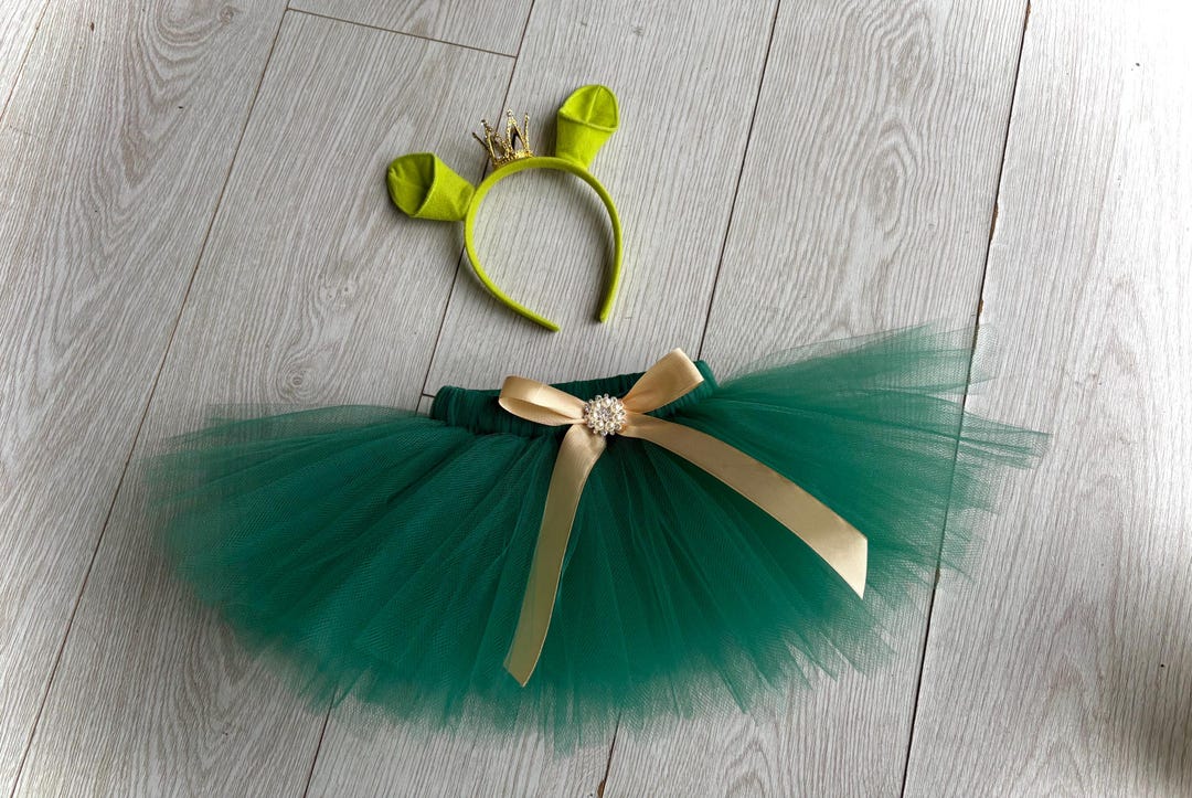 Green Ogre Tutu Costume With Ears Headband and Jewelled Crown: Tulle ...