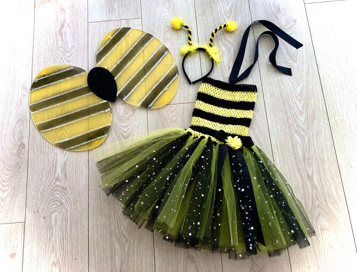 Bumble Bee Tutu Dress: Wings & Headband Set, Sparkly Costume - Etsy