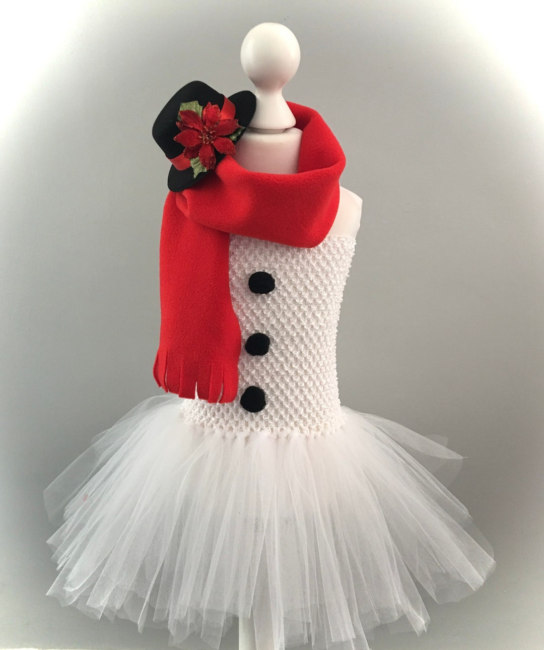 Snowman Tutu Dress: Christmas Costume With Scarf & Hat - Etsy