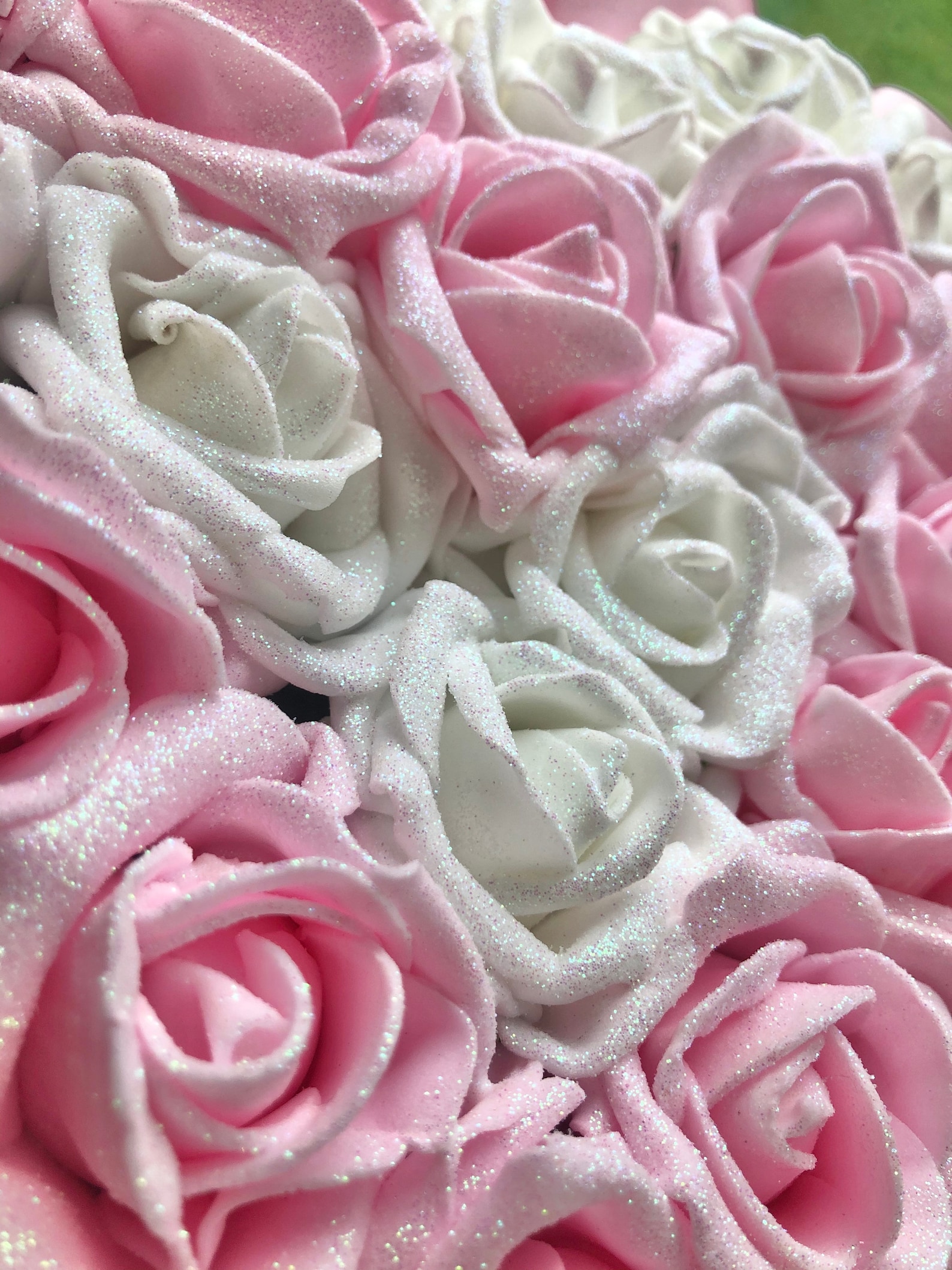 Pink & White Rose Heart Wreath: Memorial Grave Decoration - Etsy
