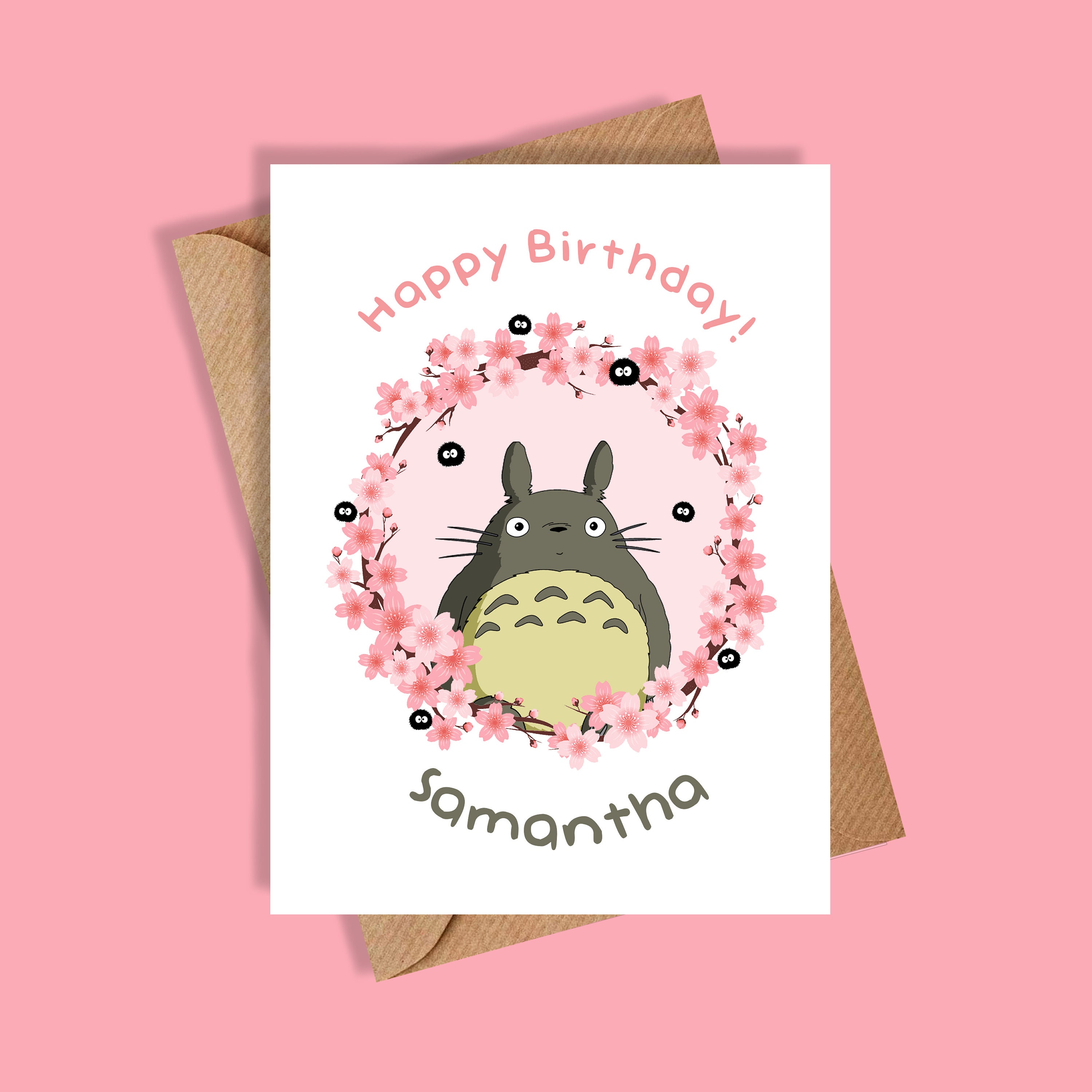 Totoro Personalised Birthday Card, Totoro Birthday Card, Satsuki and ...