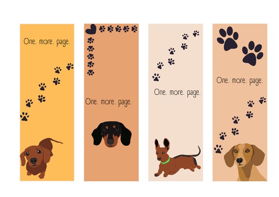 8 Printable Dachshund Bookmarks / Cute Dogs and Their Paws / - Etsy