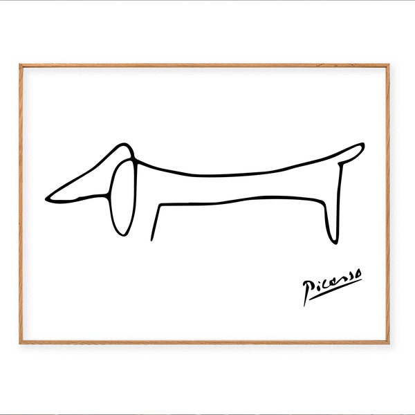 Picasso Dog Drawing - Etsy