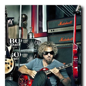 Sammy Hagar Art Real Cotton Canvas Print. Frame Ready for Dorm, Office ...