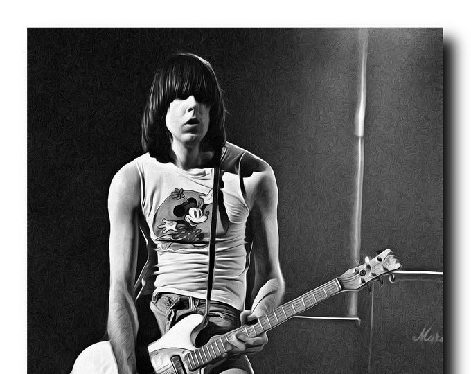 Johnny Ramone Art Real Cotton Canvas Print. Frame Ready for Dorm ...