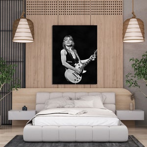 Randy Rhoads Art Real Cotton Canvas Print. Frame Ready for Dorm, Office ...