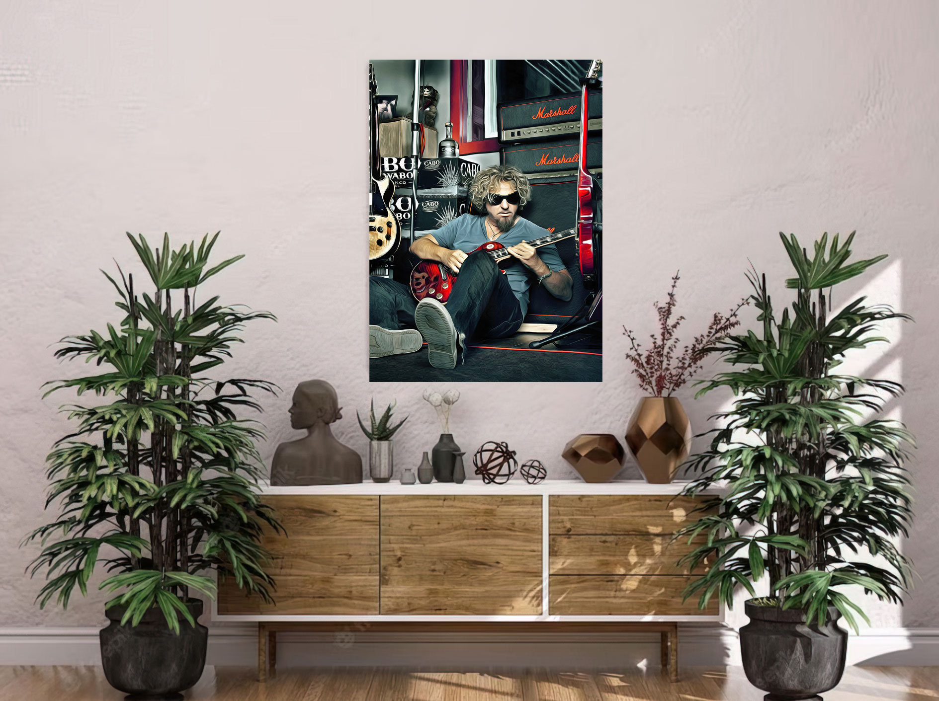 Sammy Hagar Art Real Cotton Canvas Print. Frame Ready for Dorm, Office ...