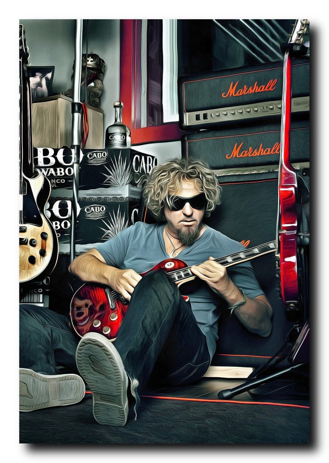 Sammy Hagar Art Real Cotton Canvas Print. Frame Ready for Dorm, Office ...