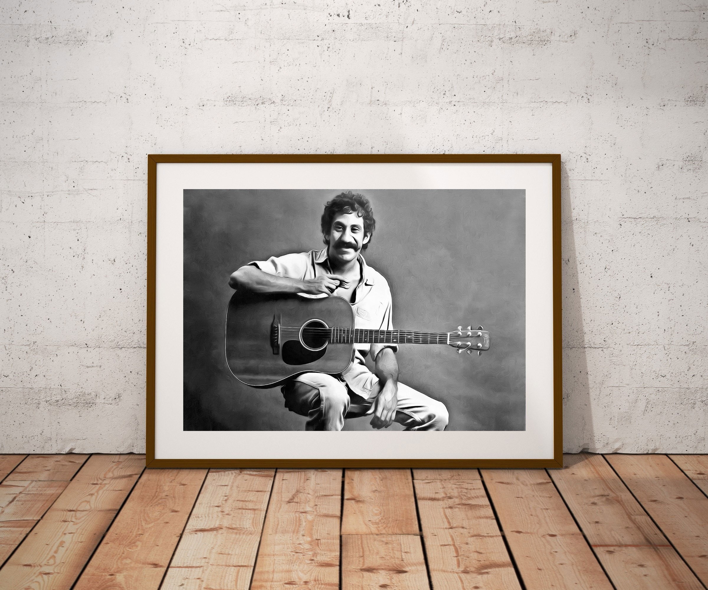 Jim Croce Art Real Cotton Canvas Print. Frame Ready for Dorm, Office ...