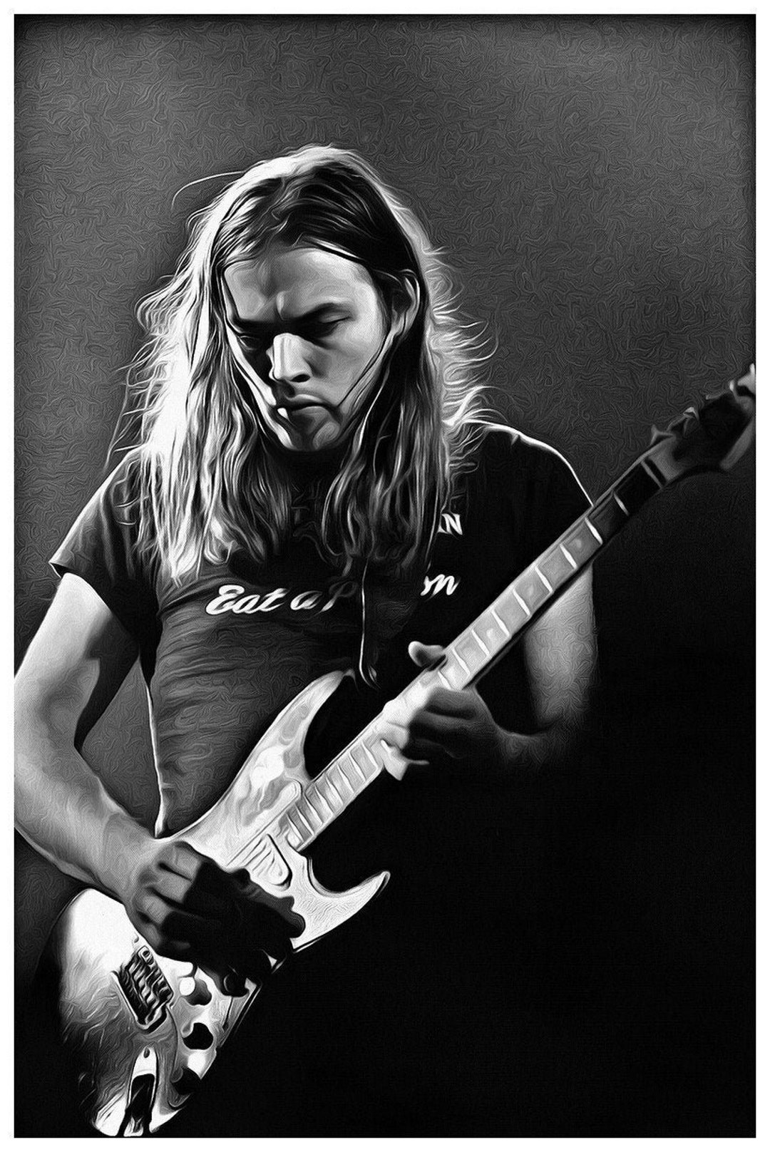 David Gilmour Art, Cotton Canvas Print, Digital Brush Stroke Style - Etsy